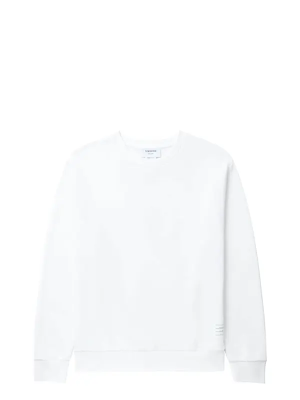 Thom Browne Cotton Sweatshirt With Rwb Stripe - White