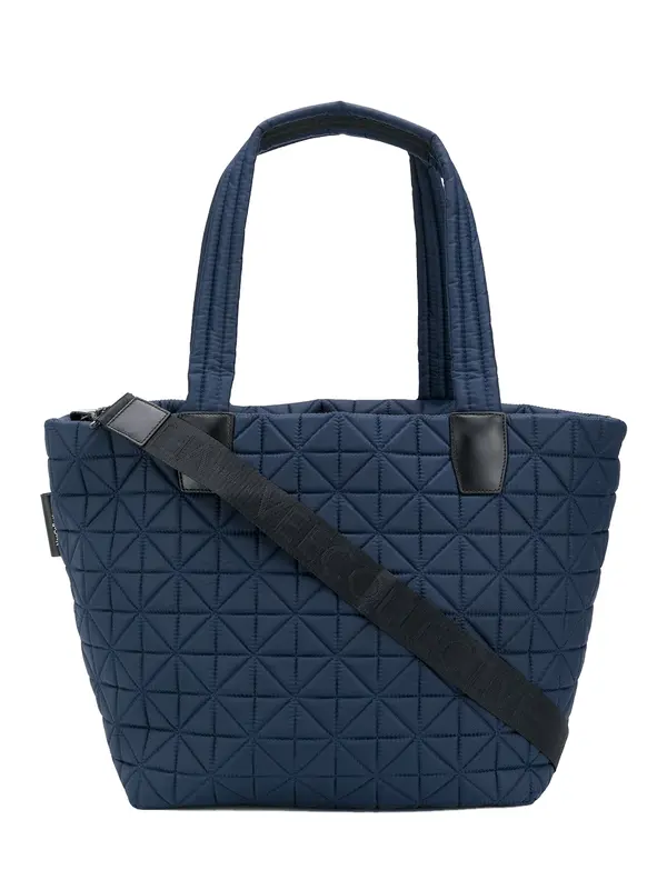 VEECOLLECTIVE Large Quilted Tote Bag - Blue