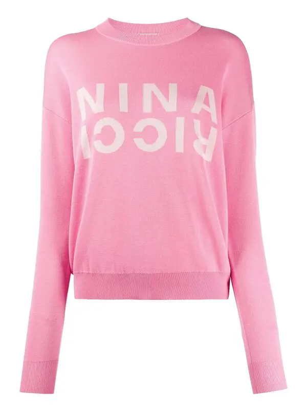 Nina Ricci Knitted Logo Jumper - Pink