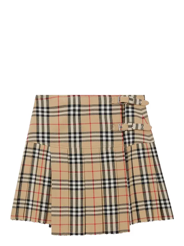 Burberry Vintage Check Wool Kilt - Neutrals