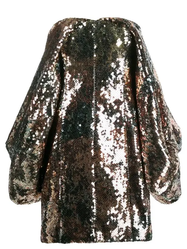 Halpern Sequinned Mini Dress - Gold