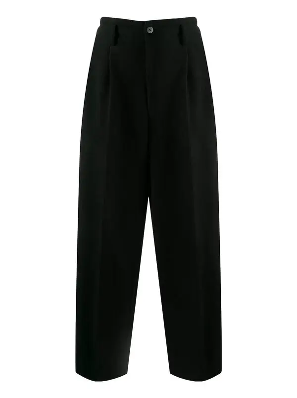 Comme Des Garçons 1980s Straight Cropped Trousers - Black