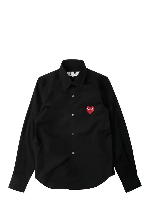 Play Comme Des Garcon Embroidered-heart Shirt - Black