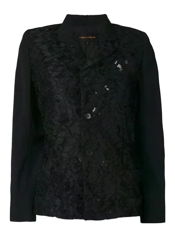 Comme Des Garçons Lace Panel Jacket - Black