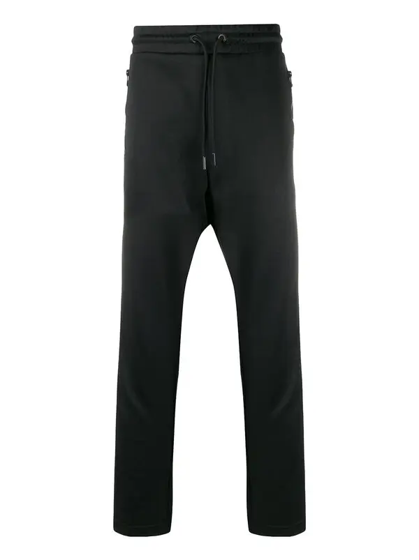 DIESEL® Cotton Blend Track Pants With Knitted Bands - Black