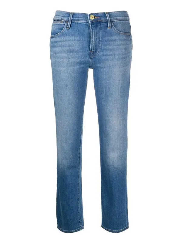 FRAME Le High Straight-leg Cropped Jeans - Blue