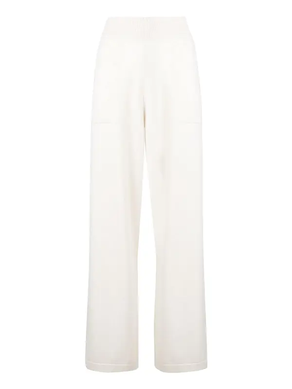 BARRIE Flared Knitted Trousers - White
