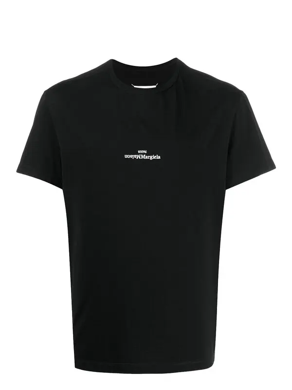 MAISON MARGIELA Distorted-logo Cotton T-shirt - Black