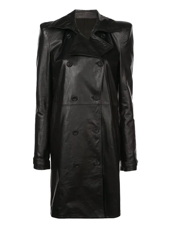 BEN TAVERNITI UNRAVEL PROJECT Double-breasted Leather Coat - Black