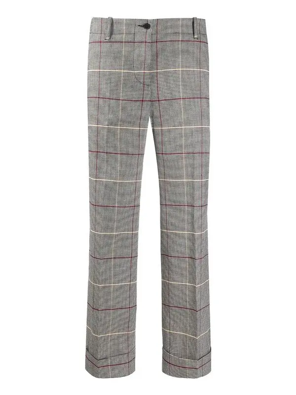Alberto Biani Houndstooth Check Cropped Trousers - Black