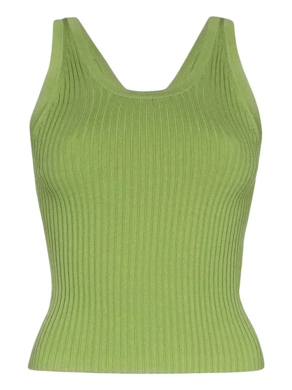 Matériel Ribbed Knit Tank Top - Green