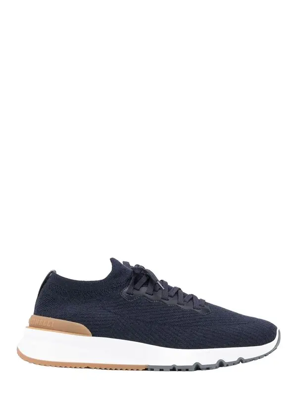 Brunello Cucinelli Knitted Low-top Sneakers - Blue