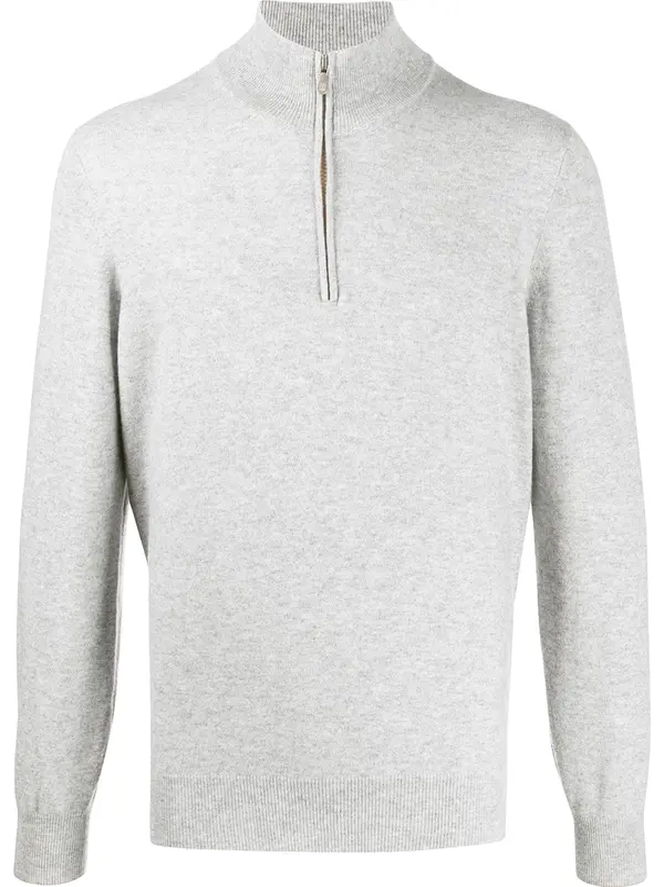 Brunello Cucinelli Zip-up Cashmere Jumper - Grey