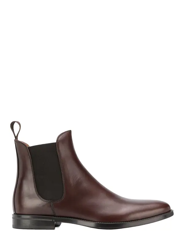 SCAROSSO Leather Ankle Boots - Brown