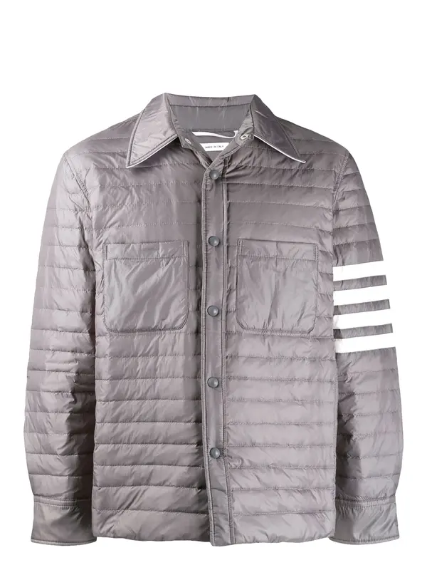 Thom Browne 4-bar Down Fill Shirt Jacket - Grey
