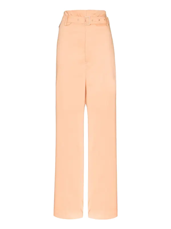LOW CLASSIC Belted Wide Leg Trousers - Orange