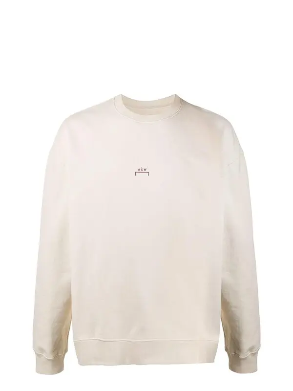 A-COLD-WALL* Crew Neck Logo Printed Sweatshirt - Neutrals