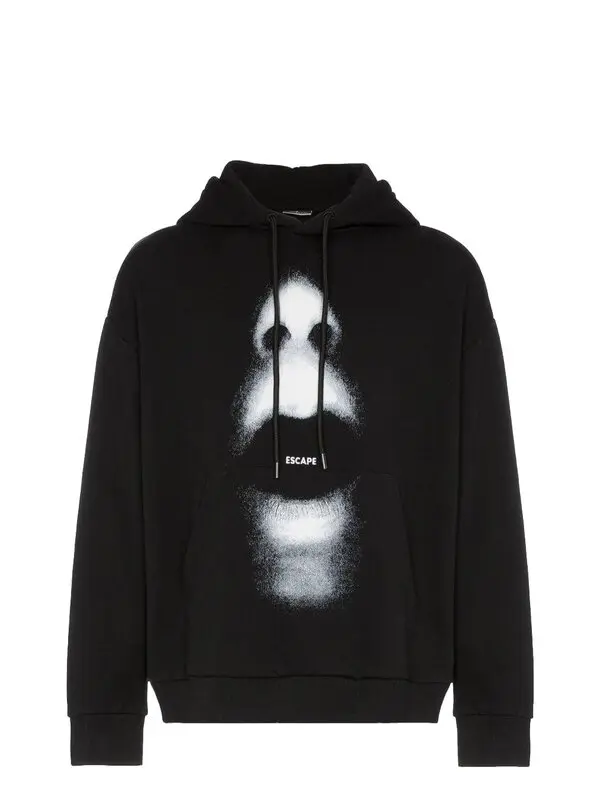 COUNTY OF MILAN Cotton Mouth Print Hoodie - Black