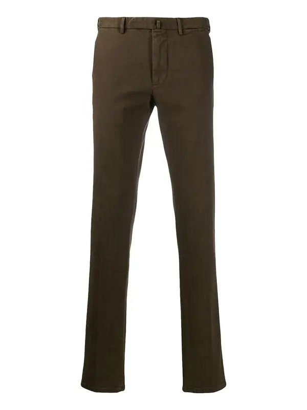 DELL'OGLIO Straight-leg Trousers - Brown