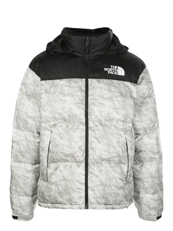 Supreme X The North Face Nuptse Paper-print Jacket - Grey