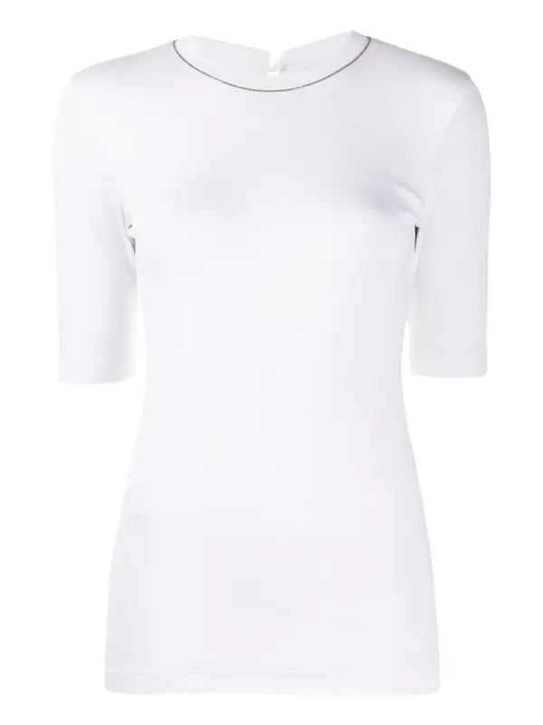 Brunello Cucinelli Monili-embellished Knit Top - White
