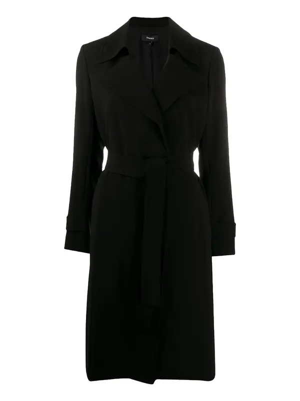 Theory Belted Mid-length Coat - Black