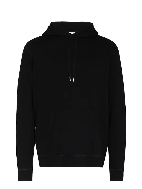 Sunspel Drawstring Cotton Hoodie - Black