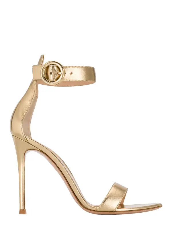 GIANVITO ROSSI Portofino 105mm Leather Sandals - Gold