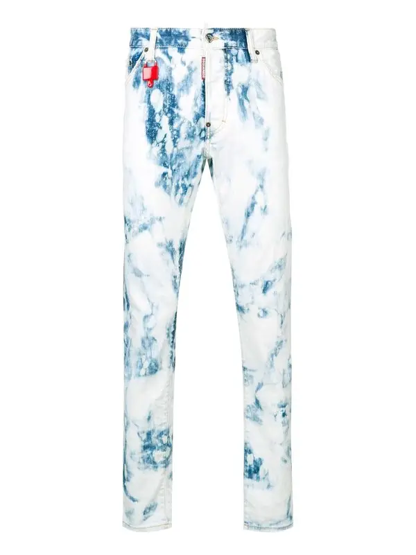 Dsquared2 Bleach Wash Skinny Trousers - Blue
