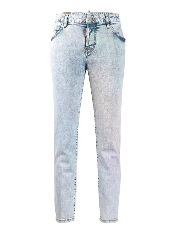 Dsquared2 Straight Leg Acid Wash Jeans - Blue
