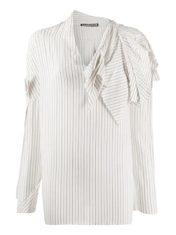 AGANOVICH Striped Shirt - White