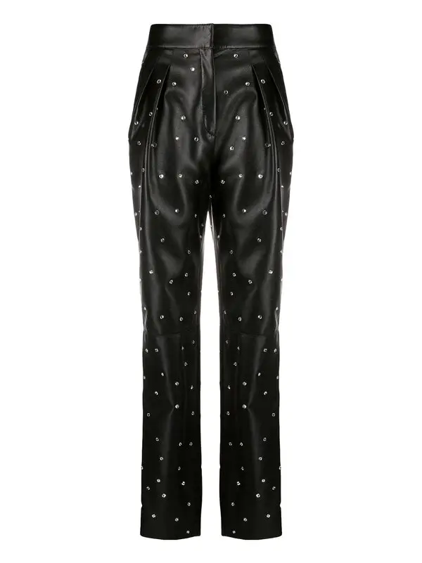 Philosophy Di Lorenzo Serafini Embellished Leather Look Trousers - Black
