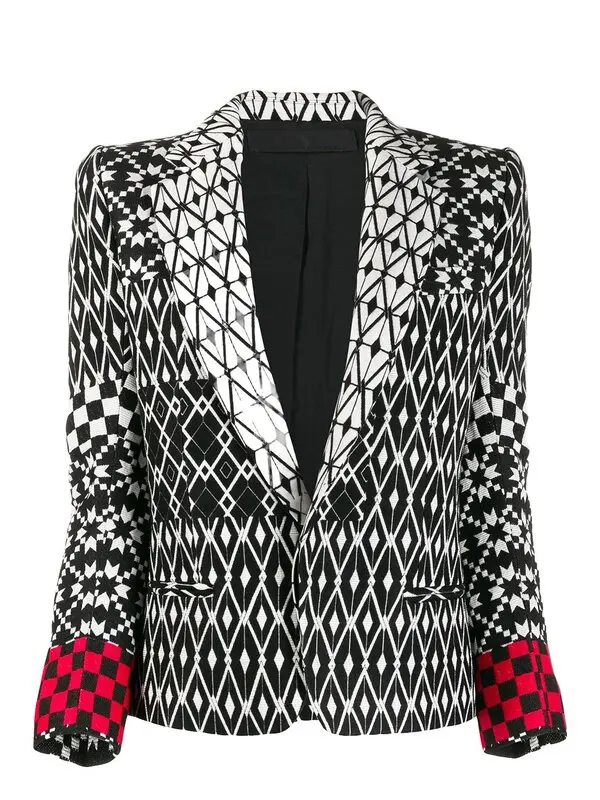 HAIDER ACKERMANN Patterned Wool Blazer - Black
