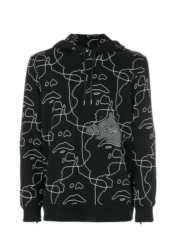 Neil Barrett Siouxsie Printed Hoodie - Black