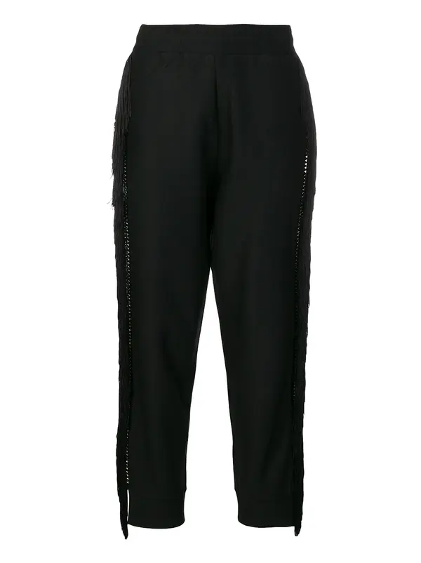 Philipp Plein Fringed Trim Track Pants - Black