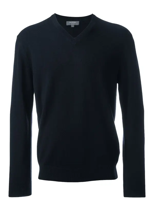 N.peal The Burlington V-neck Jumper - Blue