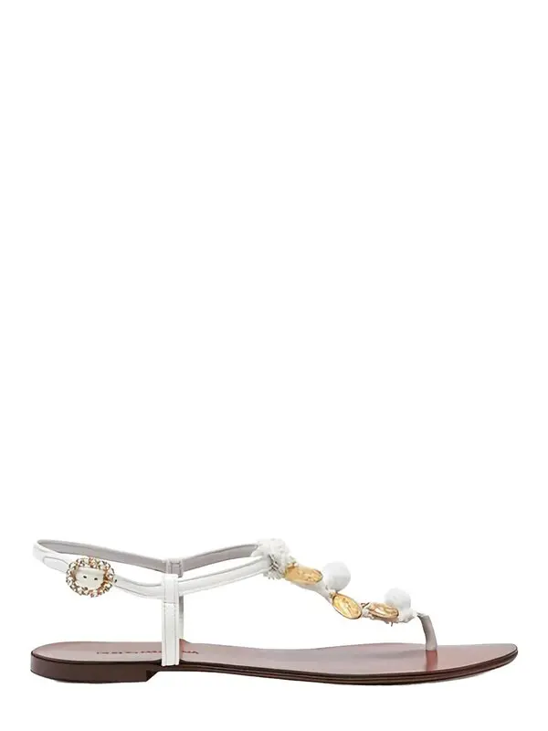 Dolce & Gabbana Bead-embellished Sandals - White