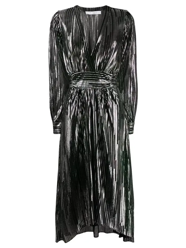 IRO PARIS Metallic Striped Midi Dress - Black