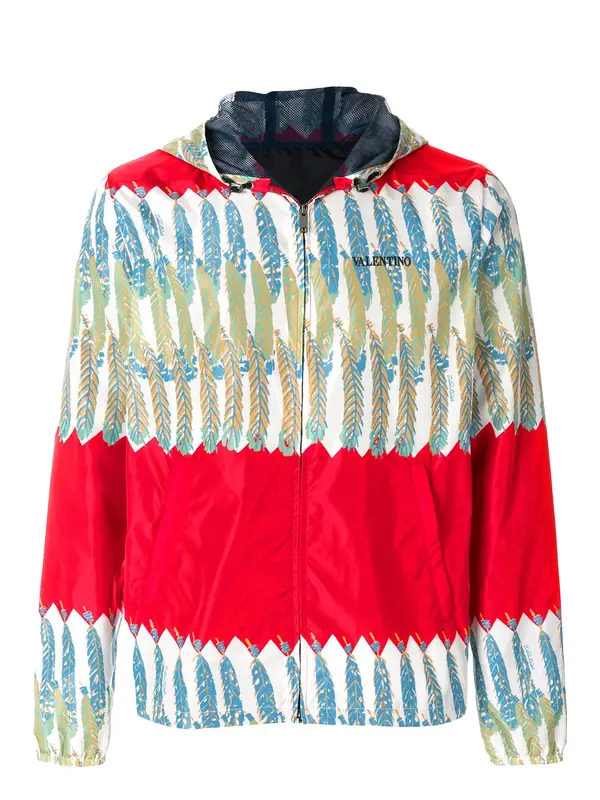 Valentino Garavani Patterned Zip-up Jacket - Red