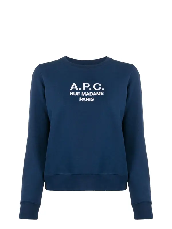A.p.c. Tina Logo-embroidered Sweatshirt - Blue