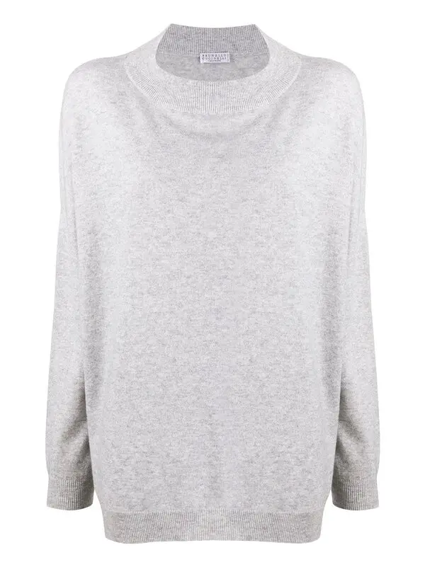 Brunello Cucinelli Long Crew-neck Jumper - Grey