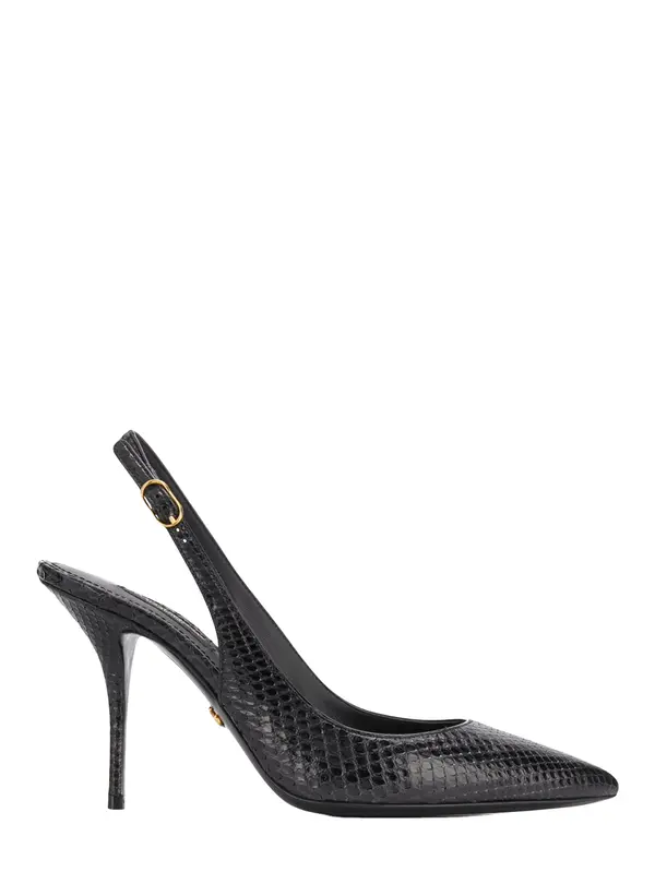Dolce & Gabbana Leather Slingback Pumps - Black