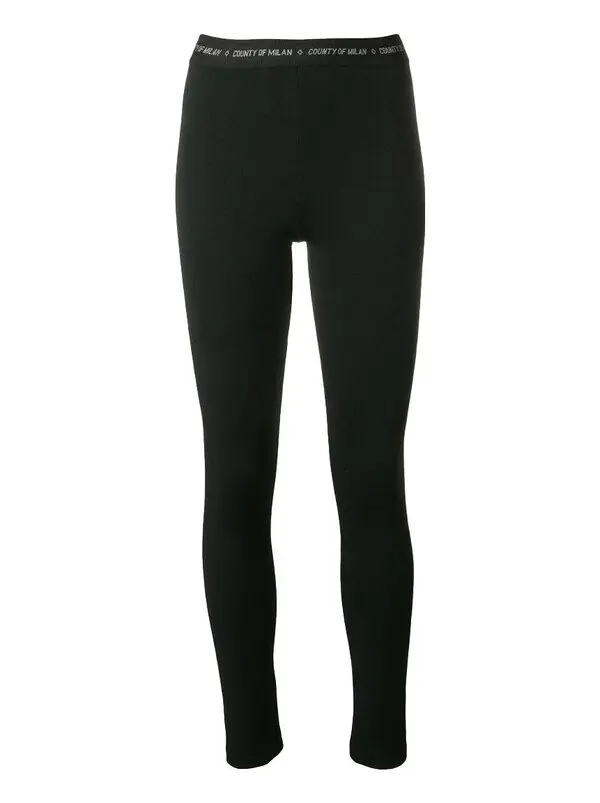 COUNTY OF MILAN Waistband Logo Leggings - Black