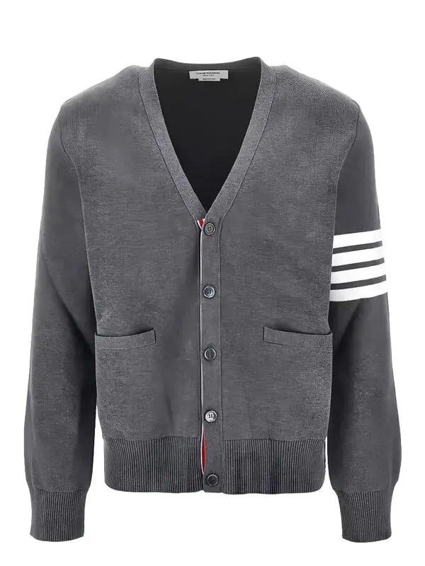 Thom Browne 4-bar Milano Stitch Cardigan - Grey