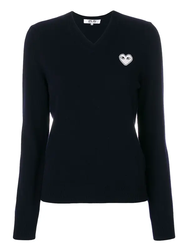 Play Comme Des Garcon V-neck Sweater - Blue