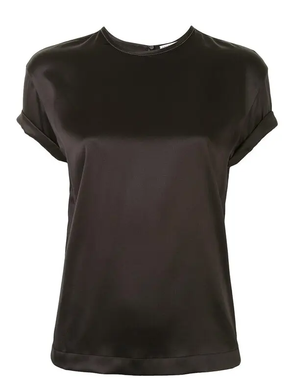 Brunello Cucinelli Round Neck Top - Black