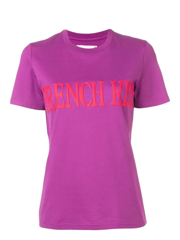 Alberta Ferretti French Kiss Print T-shirt - Purple