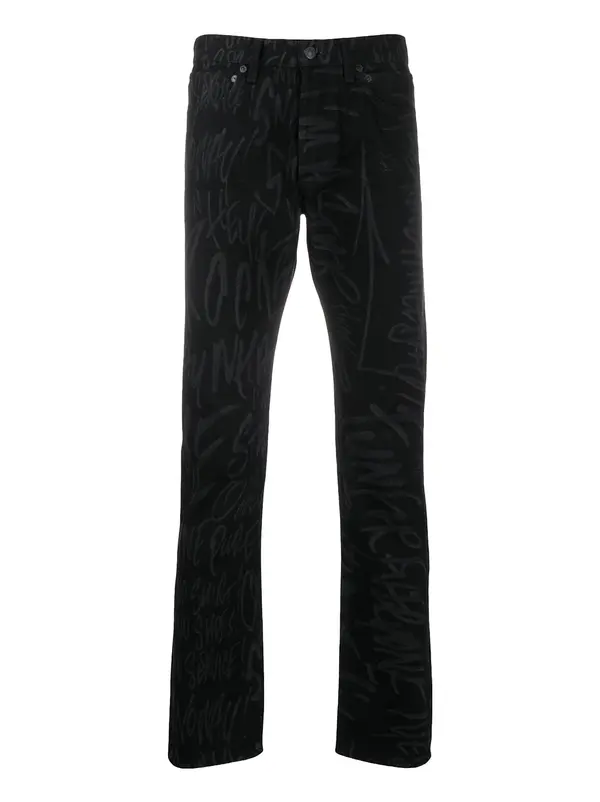 TAKAHIROMIYASHITA THESOLOIST. X Disney Scribble Print Trousers - Black