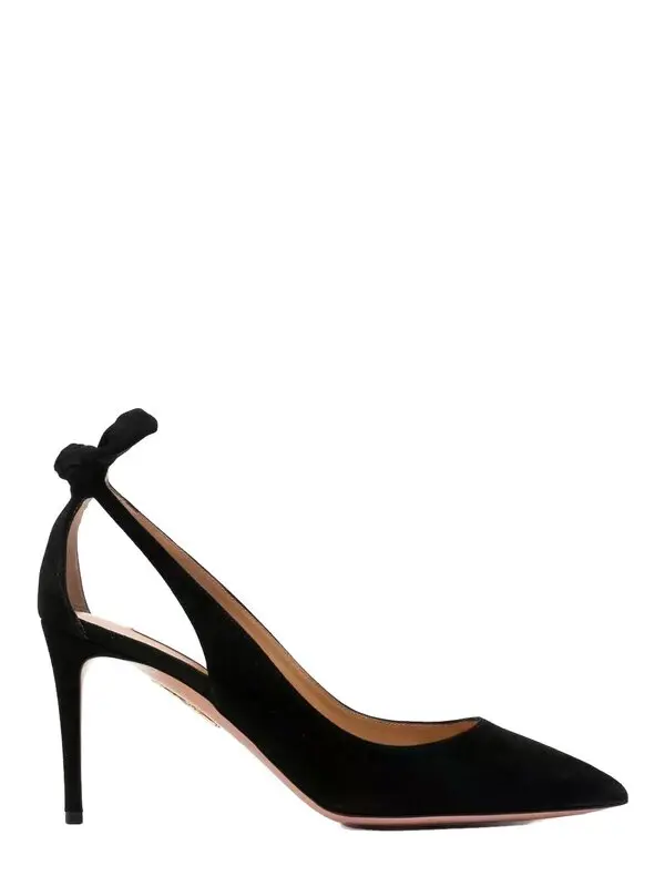 AQUAZZURA Bow Suede Pumps - Black
