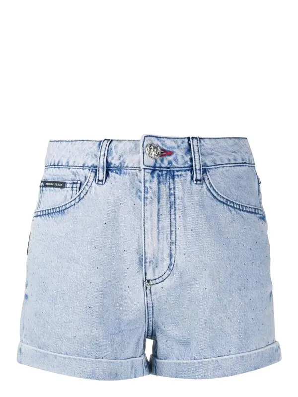 Philipp Plein Denim Shorts - Blue